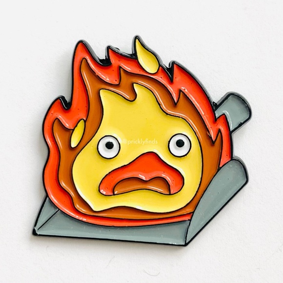 pricklyfinds | Jewelry | 84 Howls Moving Castle Calcifer Ash Enamel Pin ...